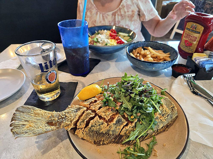Flounder, you've outdone yourself! This crispy catch is so fresh, it might just flip right off your plate and swim back to the ocean. Photo credit: Larry D.