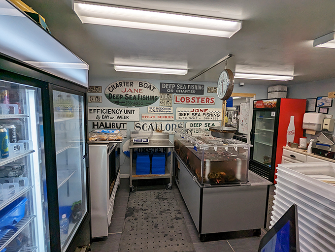 Where the magic happens! This bustling kitchen is like Willy Wonka's factory, but replace the chocolate with lobster and the Oompa Loompas with friendly staff.