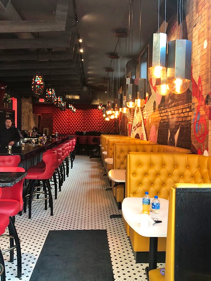 Retro chic meets Polish pizzazz! The interior of Nye's is like a time capsule of cool, with a dash of Eastern European flair that'll make you want to polka all night.