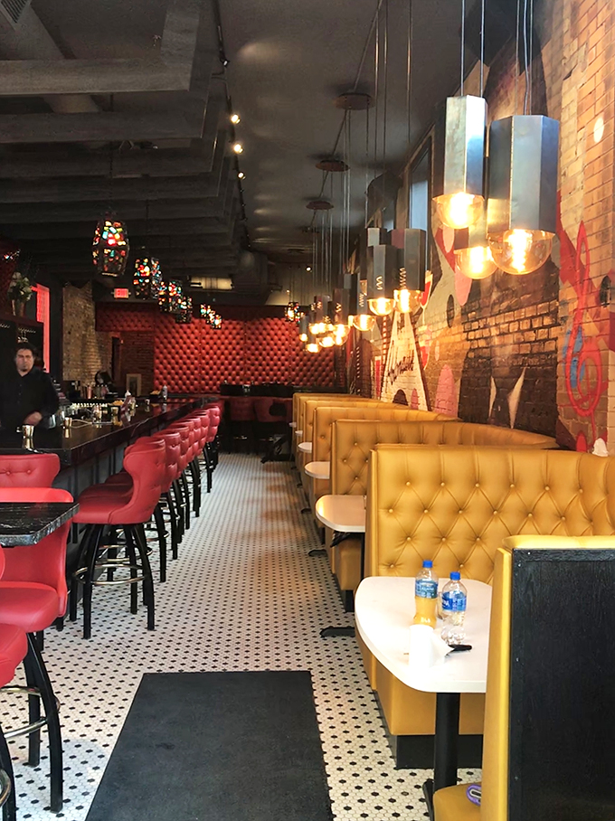 Retro chic meets Polish pizzazz! The interior of Nye's is like a time capsule of cool, with a dash of Eastern European flair that'll make you want to polka all night.
