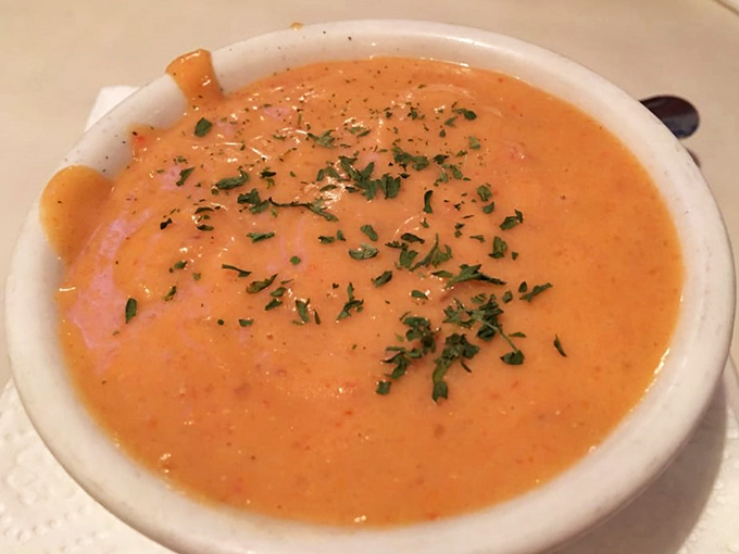 A bowl of pure decadence. This bisque is so smooth, it could teach dance lessons.