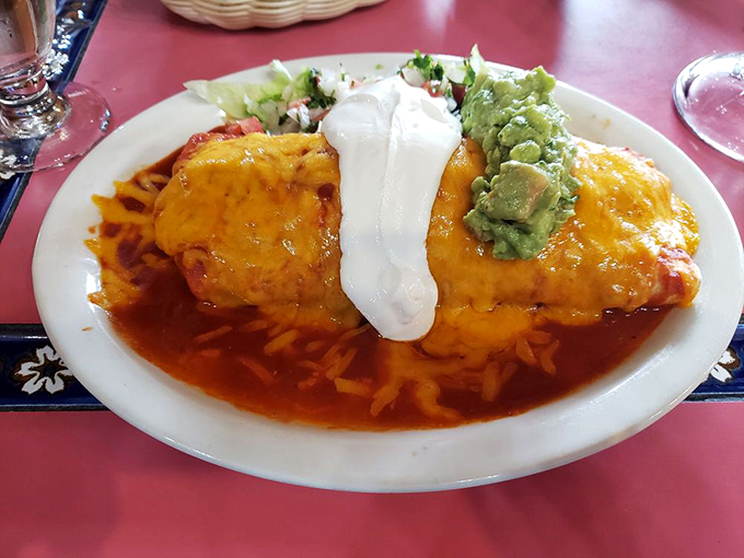 The Macho Burrito: For when you're hungry enough to wrestle a moose. This beast is more stuffed than your holiday turkey!