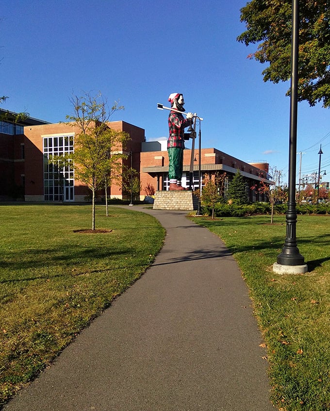 Follow the yellow brick&hellip; er, concrete road to Maine's mightiest marvel. Paul's always one step ahead, even when he's standing still.