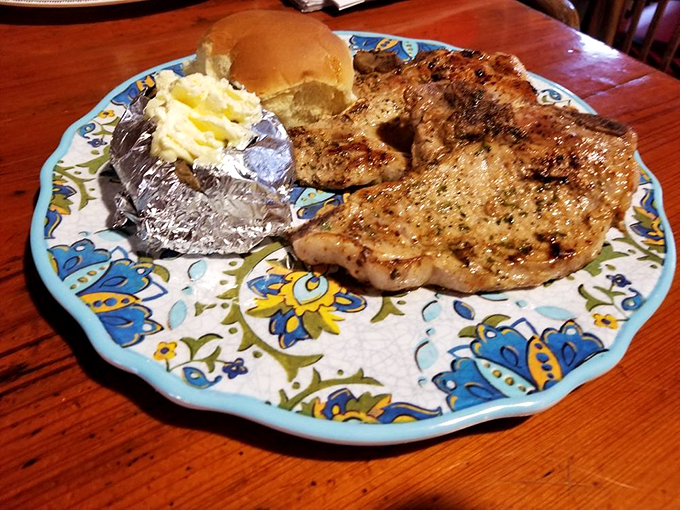 This isn't just a pork chop, it's a work of art! Golden-brown and glistening, it's the Mona Lisa of meat dishes.