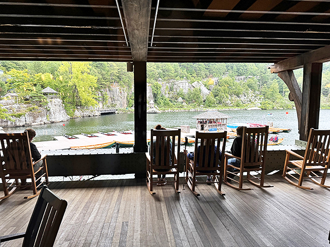 Who needs a TV when you've got this view? At Bob's, nature provides the entertainment, and the chef provides the sustenance.