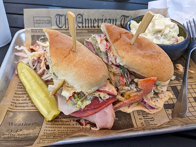 A sandwich so good, it should come with its own theme music. This stack of deliciousness hits all the right notes - crunchy, creamy, and utterly harmonious. Photo credit: Cully O'Neal