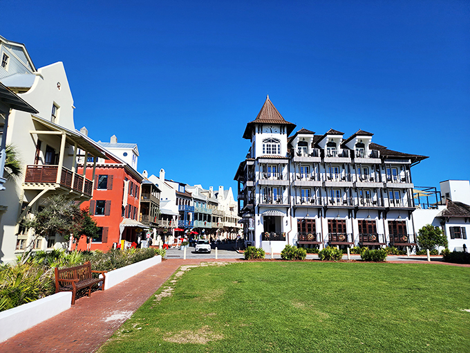The town green offers a perfect stage for community life, where architecture plays supporting actor to nature's starring role.