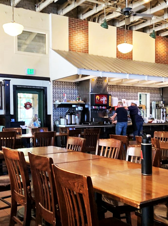 Pull up a chair and stay awhile! These tables have probably heard more barbecue debates than a Texas courthouse.