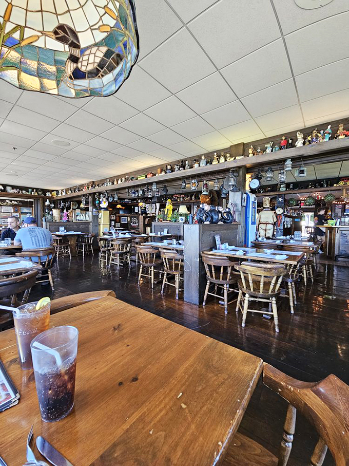 Welcome to the quirkiest dining room in Maine! It's like your eccentric aunt's attic and a seafood shack had a beautiful baby.