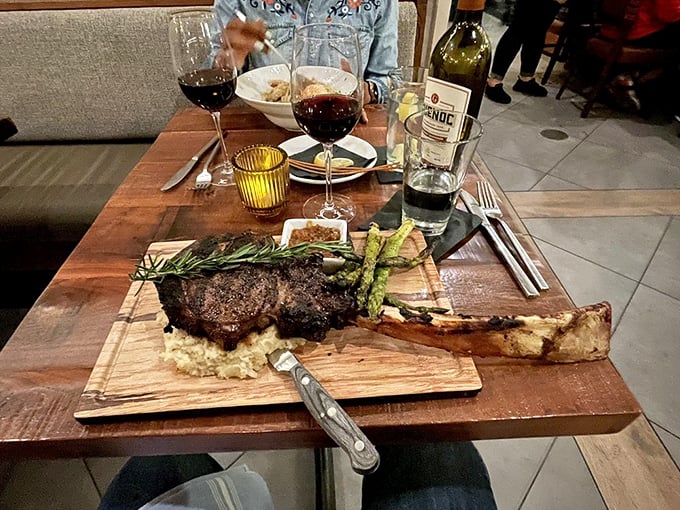 Holy cow! This tomahawk steak is so impressive, it might just steal the show from those dreamy water views. Photo credit: Craig S.