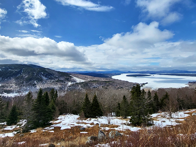 Winter wonderland meets bird's eye view: Jack Frost's masterpiece stretches as far as the eye can see, no Instagram filter needed.