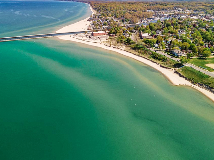 South Haven: Where golden sands meet maritime history. A perfect blend of beach fun and nautical nostalgia! Photo credit: Carefree Boats