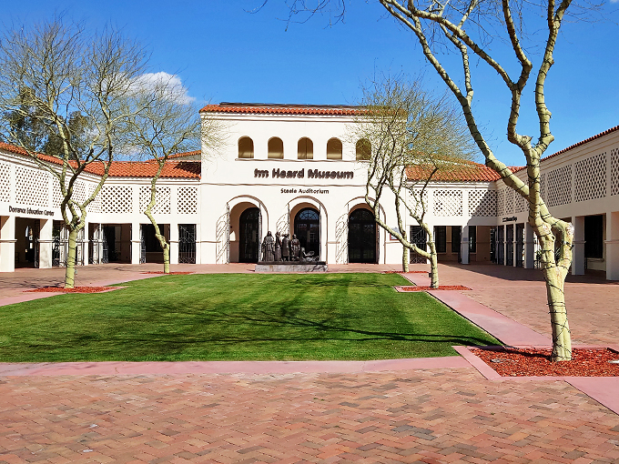 Art that speaks volumes! The Heard Museum's entrance is as inviting as a warm fry bread.