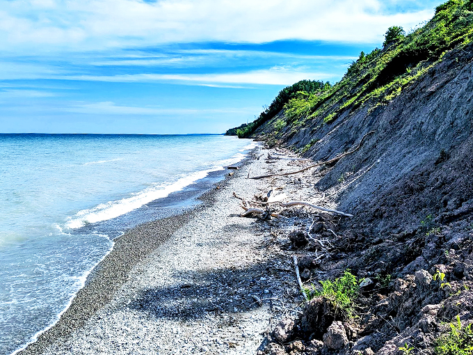 Lake Michigan's secret lookout! Towering bluffs offer panoramic views that'll have you thinking you've teleported to the coast of Maine.