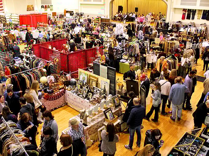 Urban treasure hunting at its finest! With the Chicago skyline as a backdrop, this market brings vintage glamour to the Windy City. Photo credit: Randolph Street Market Festival