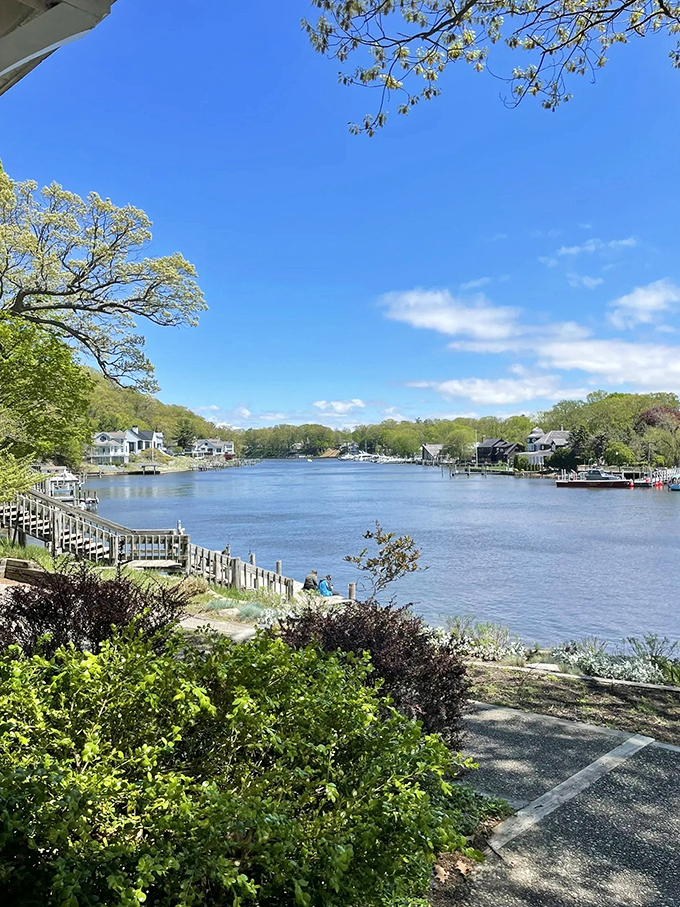 Saugatuck's waterfront promenade offers a peaceful escape where nature meets small-town charm.