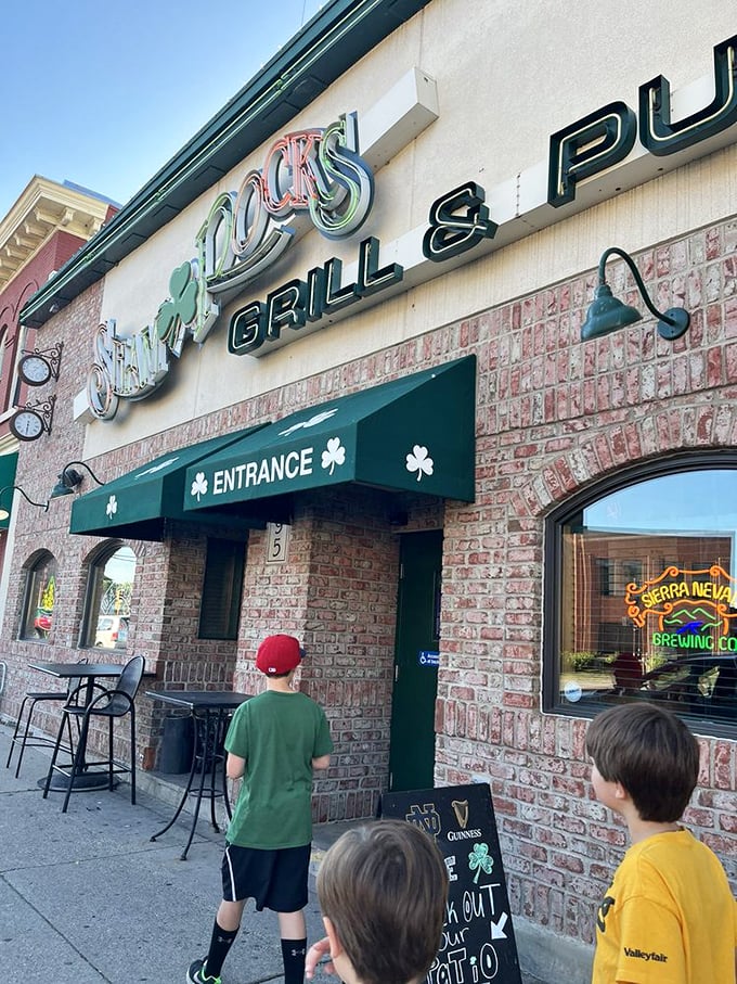 Where every day feels like St. Patrick's Day! Shamrock's brick exterior hides a world of Irish-inspired comfort food. Photo credit: Nate B.