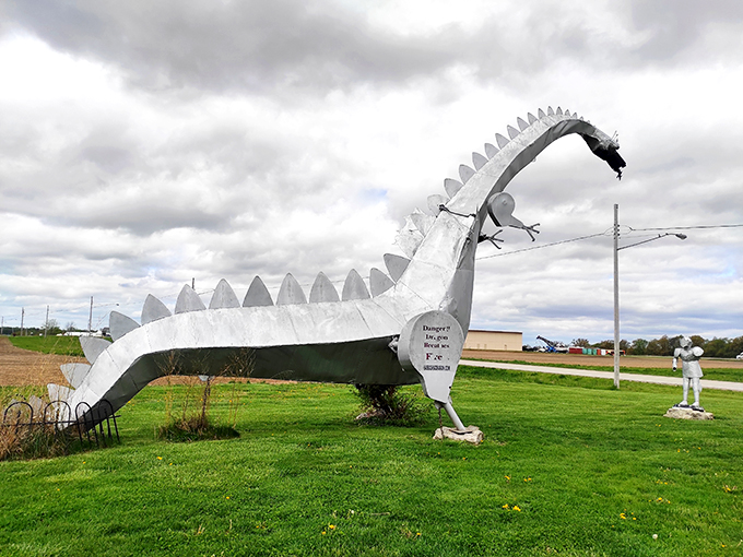 Fire-breathing photo op! Vandalia's dragon brings fantasy to life, no Mother of Dragons required.
