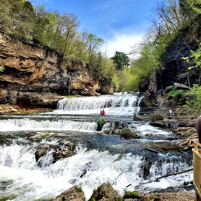 Like a miniature Niagara, these falls prove Wisconsin can compete with the big boys of waterfall fame.