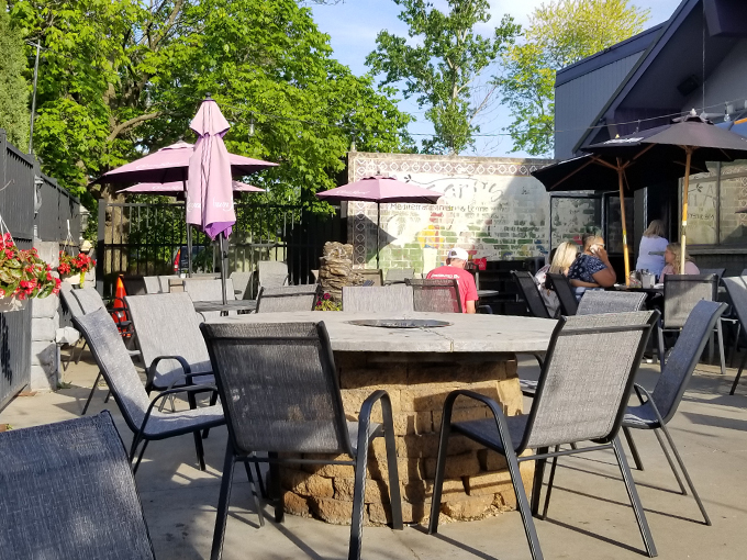 Fire pits and flavor explosions! Ansari's outdoor patio is the perfect spot for a Mediterranean mini-vacation. 