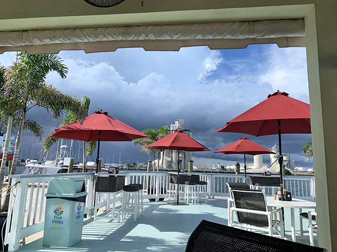Dining with a view at Seafood Atlantic! Watch boats bob while you nosh &ndash; it's like a live-action screensaver, but with delicious seafood.