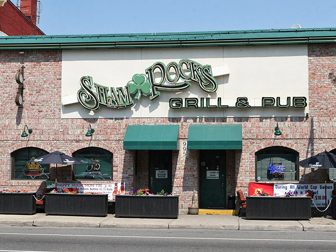 Luck o' the Irish meets Midwest hospitality! Shamrock's inviting entrance is your gateway to pub grub paradise. Photo credit: Shamrocks Irish Nook
