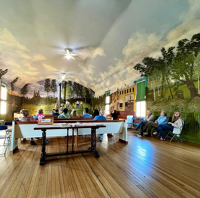 History class meets acid trip! These murals are what happen when textbooks and fever dreams have a wild night out.