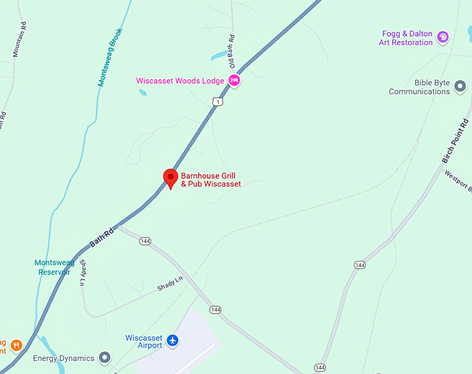 barnhouse grill & pub wiscasset map