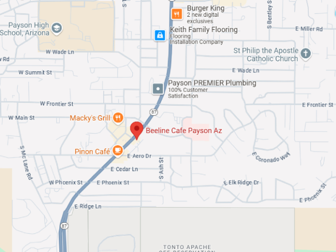 beeline cafe payson az map