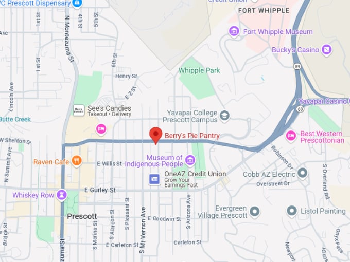 berry's pie pantry & restaurant map