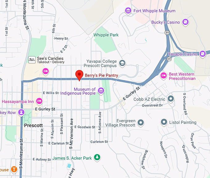 berry's pie pantry & restaurant map