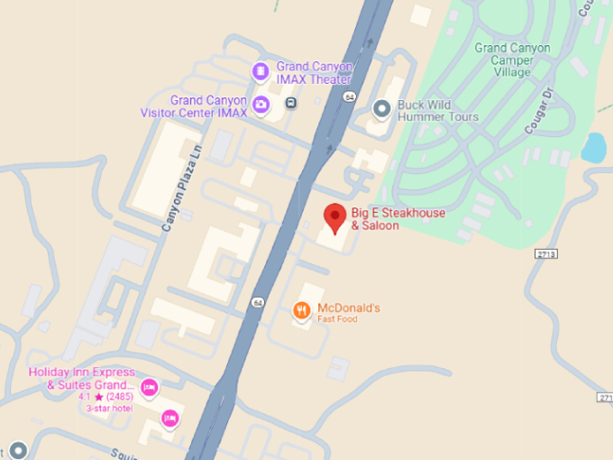 big e steakhouse & saloon map