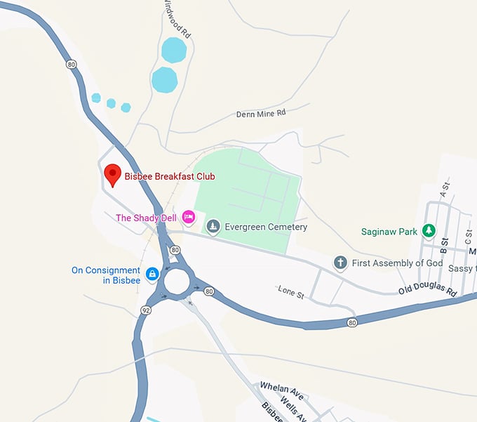 bisbee breakfast club map