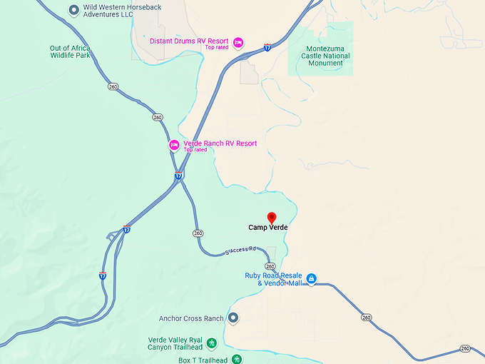 camp verde map
