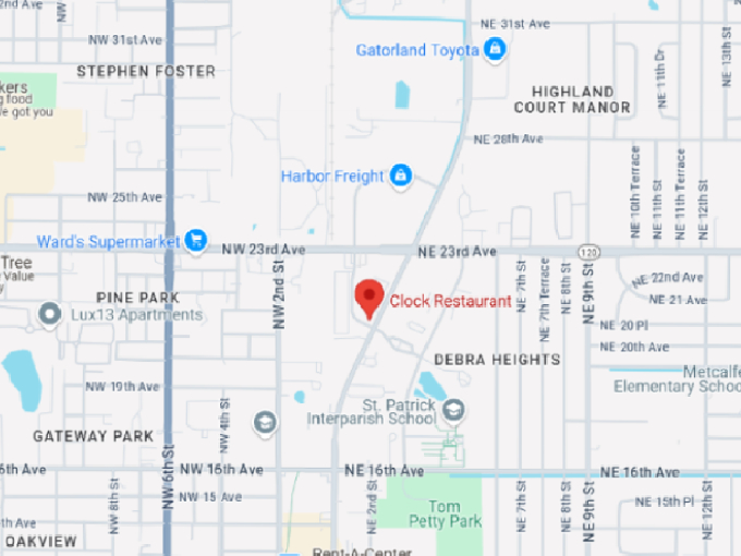clock restaurant map