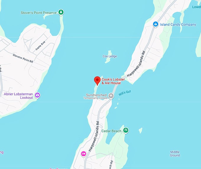 cook's lobster & ale house map