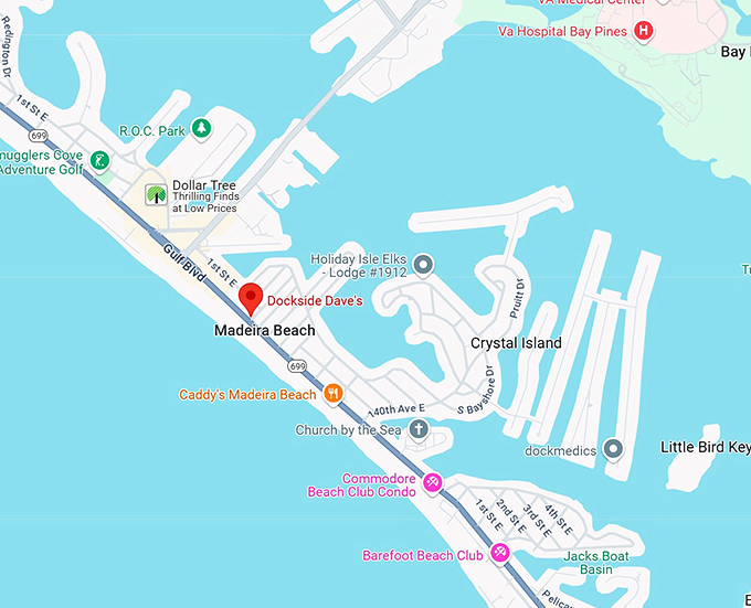 dockside dave&rsquo;s map