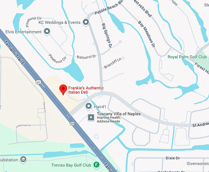 frankie's authentic italian deli map