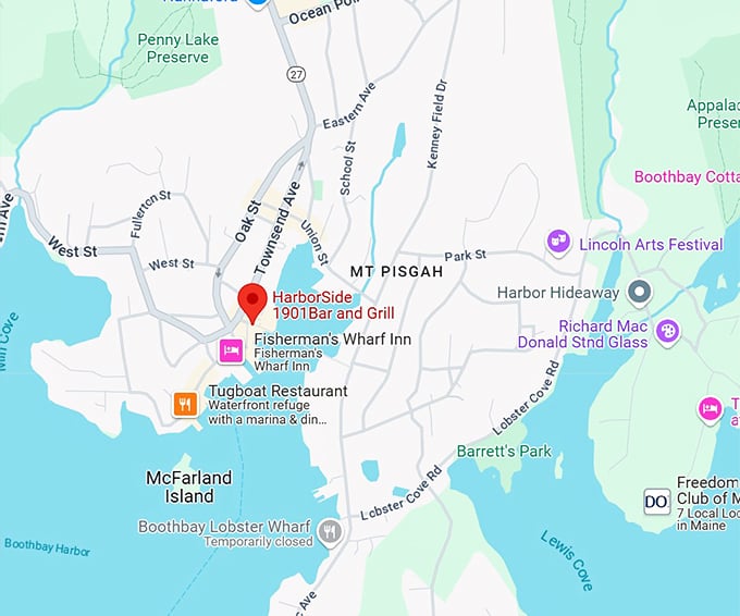 harborside 1901 bar and grill map