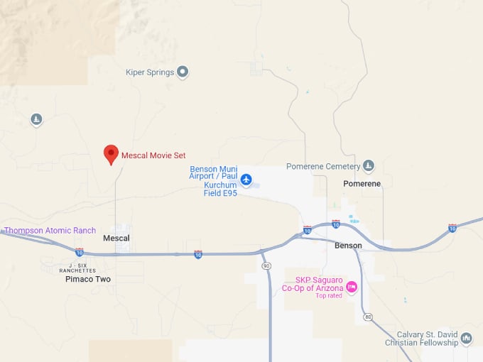 historical tour at mescal movie set map