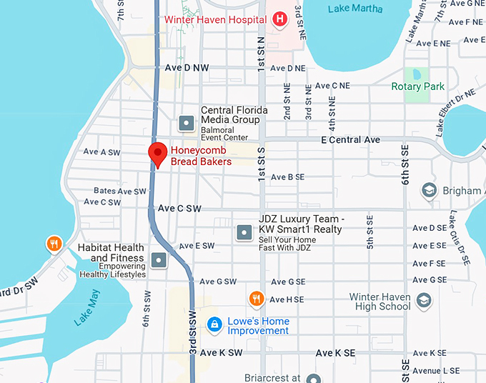 honeycomb bread bakers map