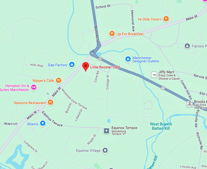 little rooster caf&eacute; map