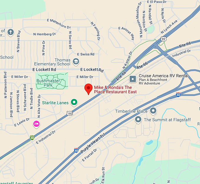 mike & ronda's the place restaurant east map