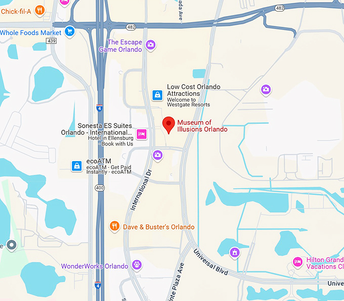 museum of illusions orlando map