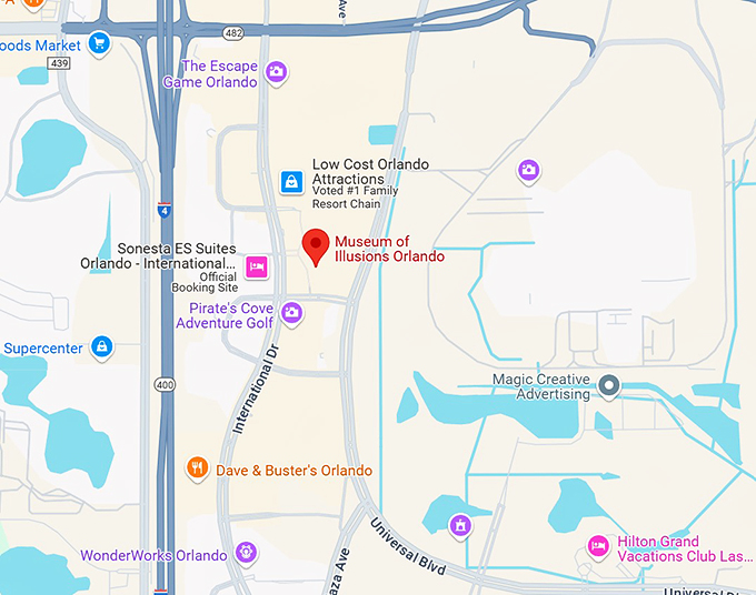 museum of illusions orlando map