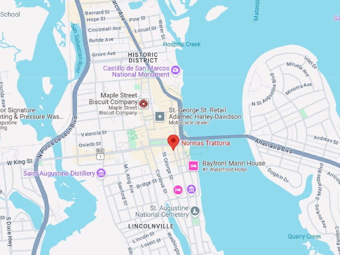 nonna's trattoria map