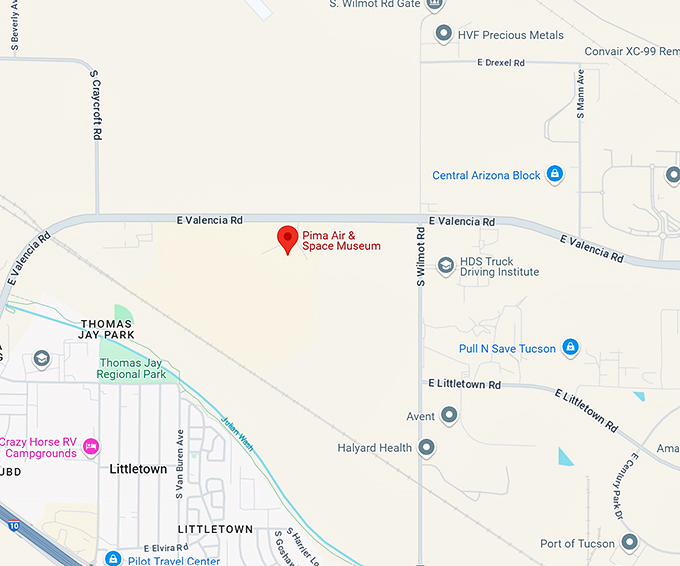 pima air & space museum map