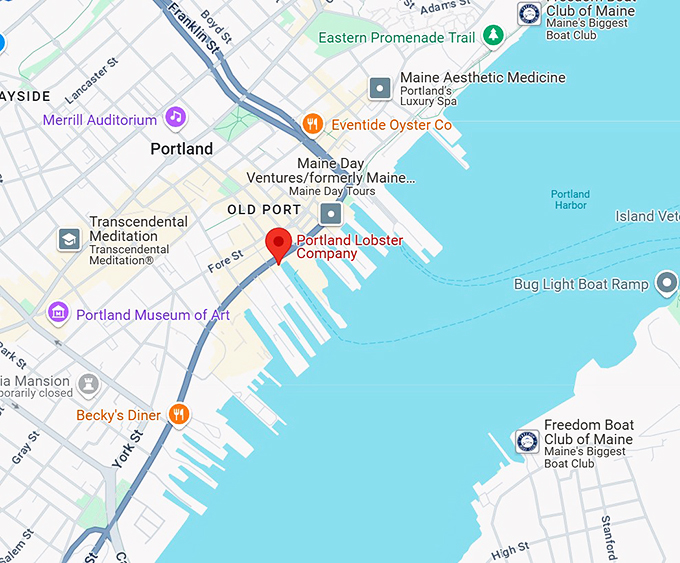 portland lobster company map