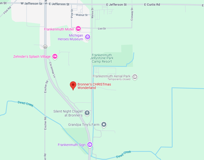 16. Bronner's CHRISTmas Wonderland map