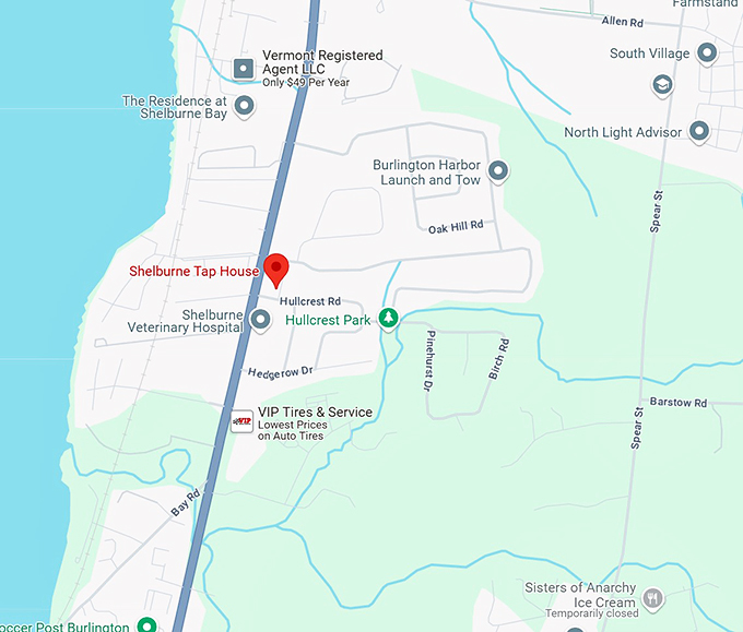 shelburne tap house map